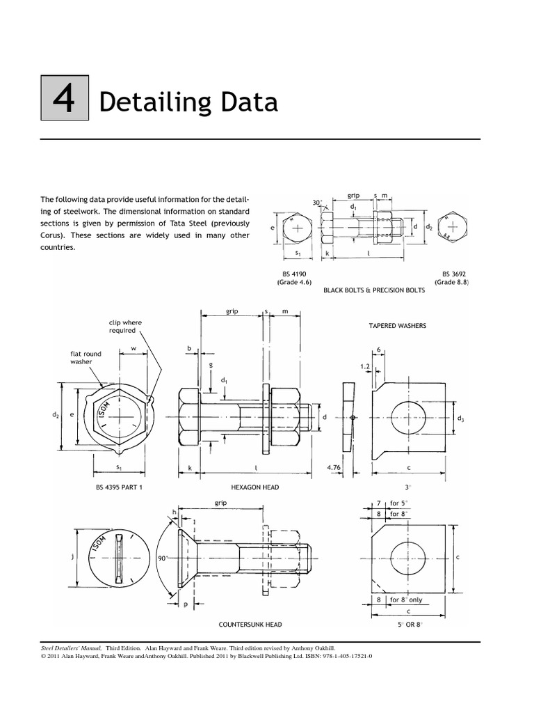 Detailing Data: Steel Detailers' Manual | PDF | Structural Steel ...