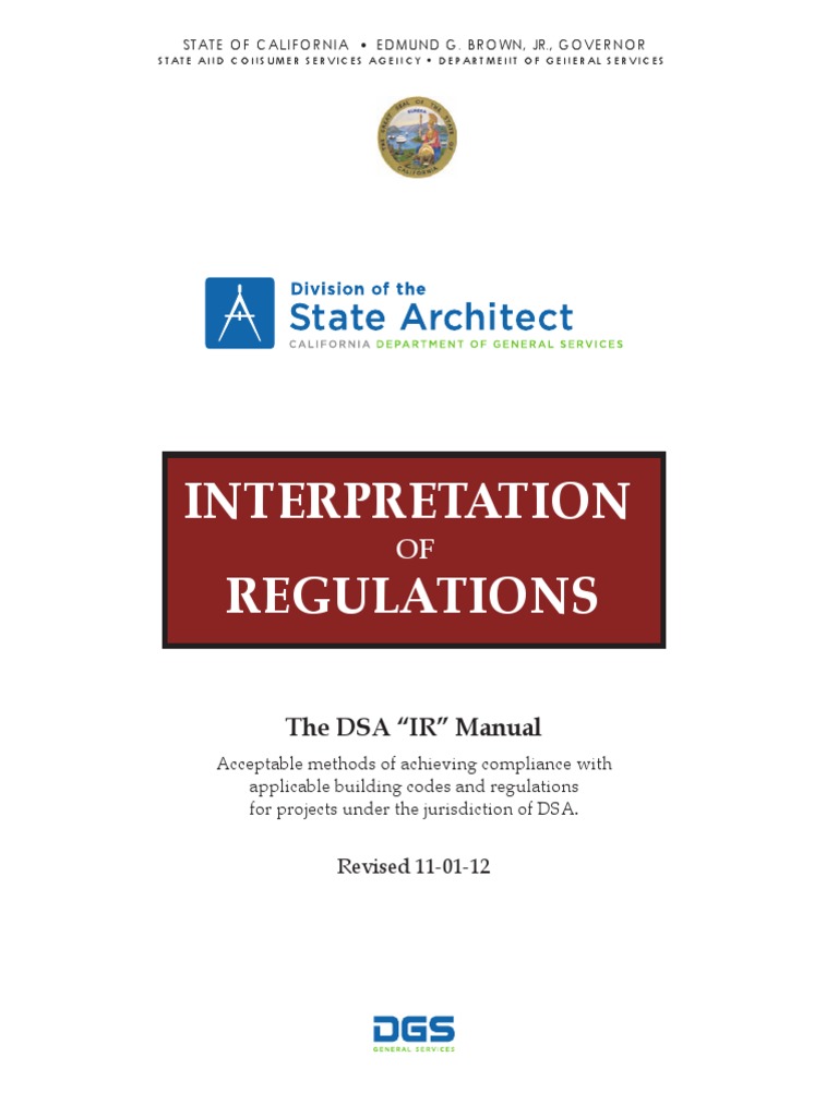2012 Interpretation of Regulations: Acceptable Methods of Achieving ...