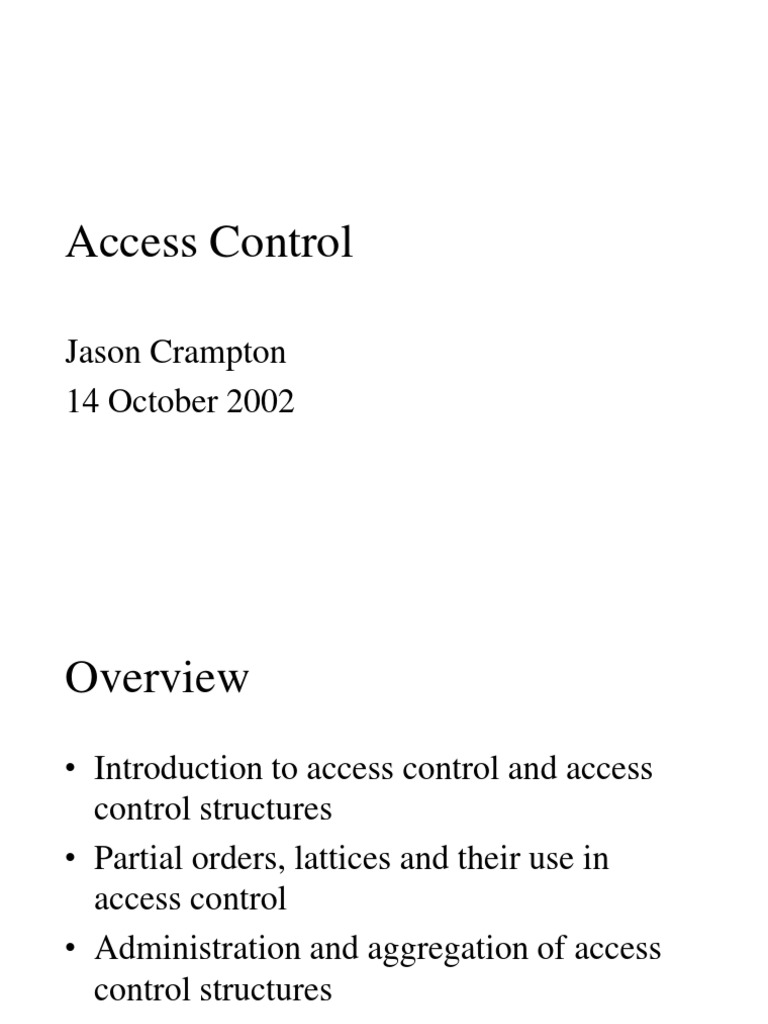 Access Control | PDF | Access Control | Computer File