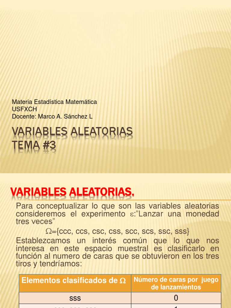 Tema 3 Variables Aleatorias | PDF | Variable aleatoria | Diferencia