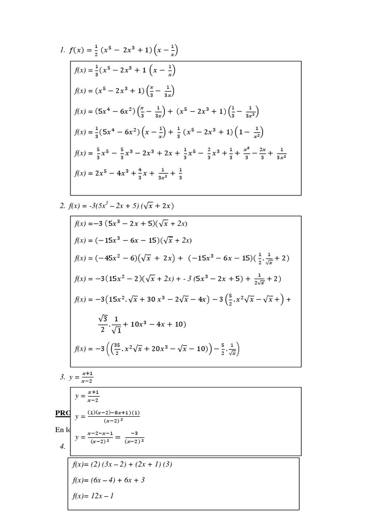 Derivatives of Polynomial Functions | PDF