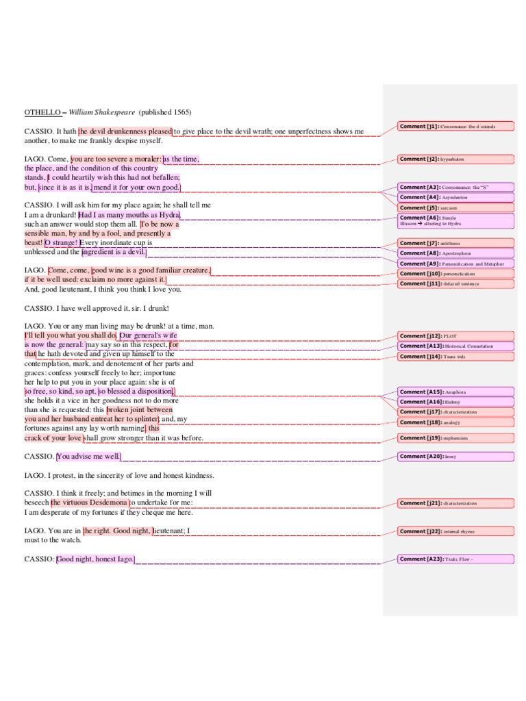 Othello Final Prep Extracts + Answers PDF | PDF | Iago | Othello