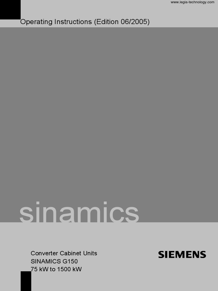 Siemens G150 Manual | PDF | Electrostatic Discharge | Electrical Conductor