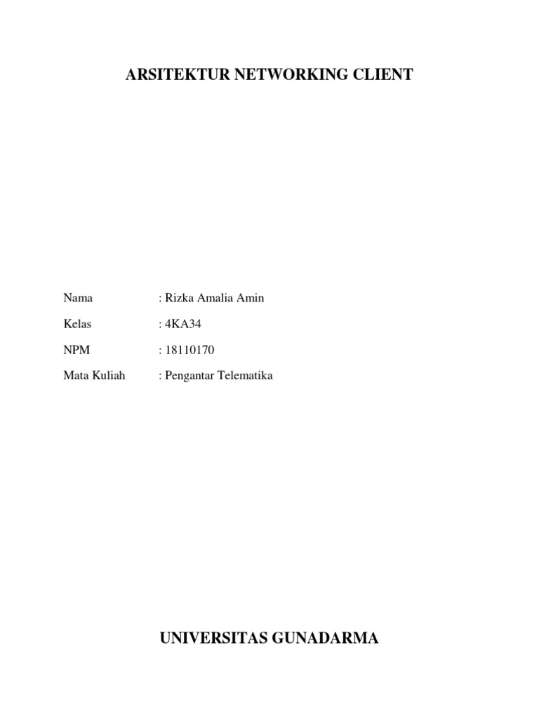 Arsitektur Client Server | PDF