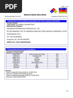 Lithium-Ion Battery Materials Safety Data Sheet | PDF | Lithium Ion ...