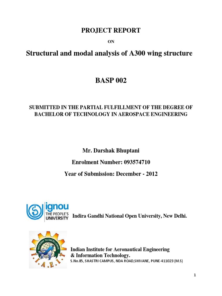 Structural and Modal Analysis of A300 Wing PDF | PDF | Lift (Force ...