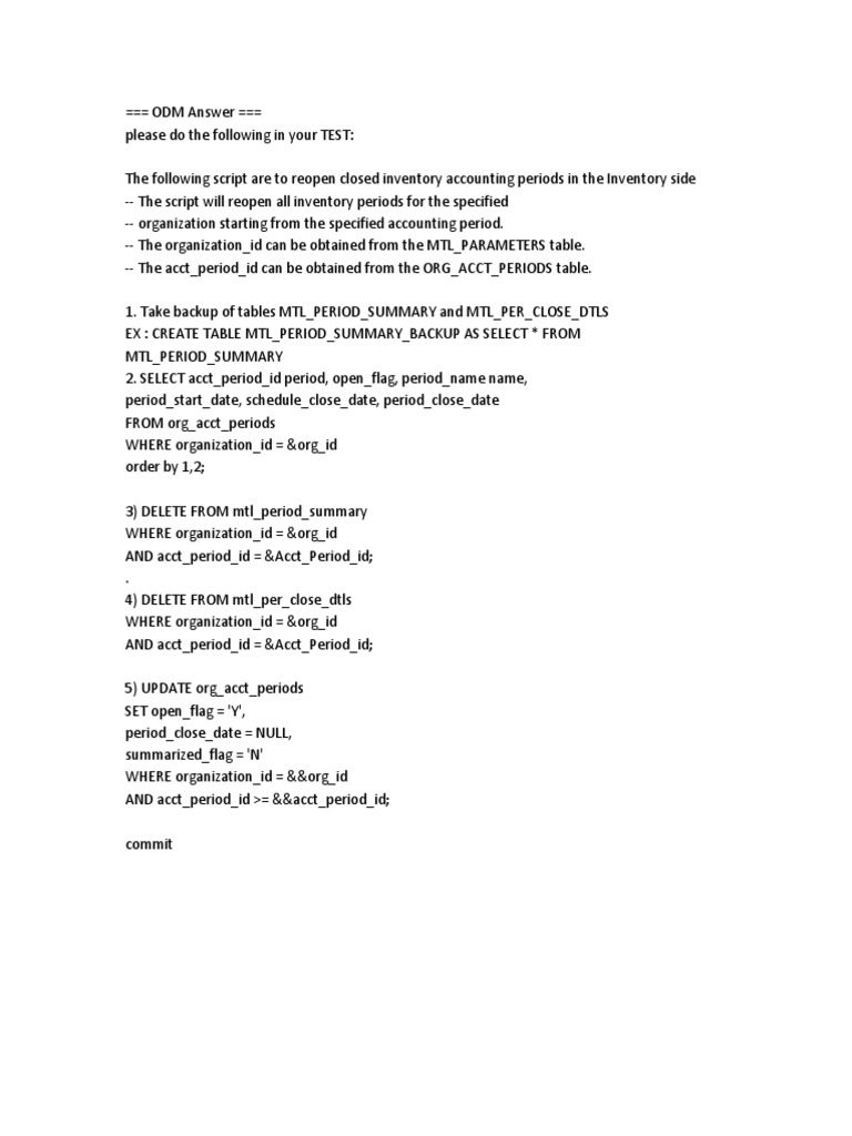 To Open Closed Inventory Period | PDF | Inventory | Information Retrieval