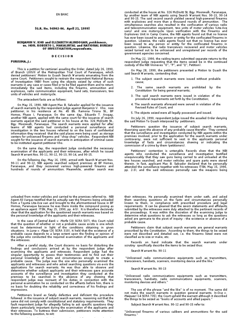 (Consti Law 2) 186 - Kho Vs Makalintal | PDF | Law