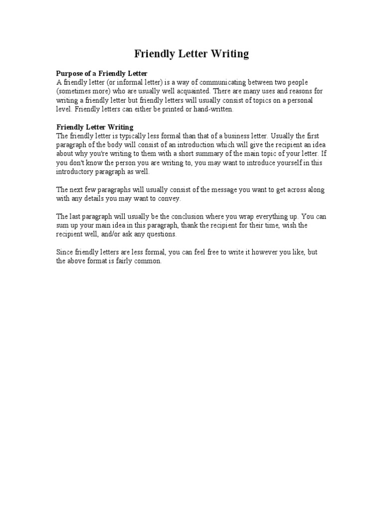 Informal Letter | PDF | Paragraph | Text