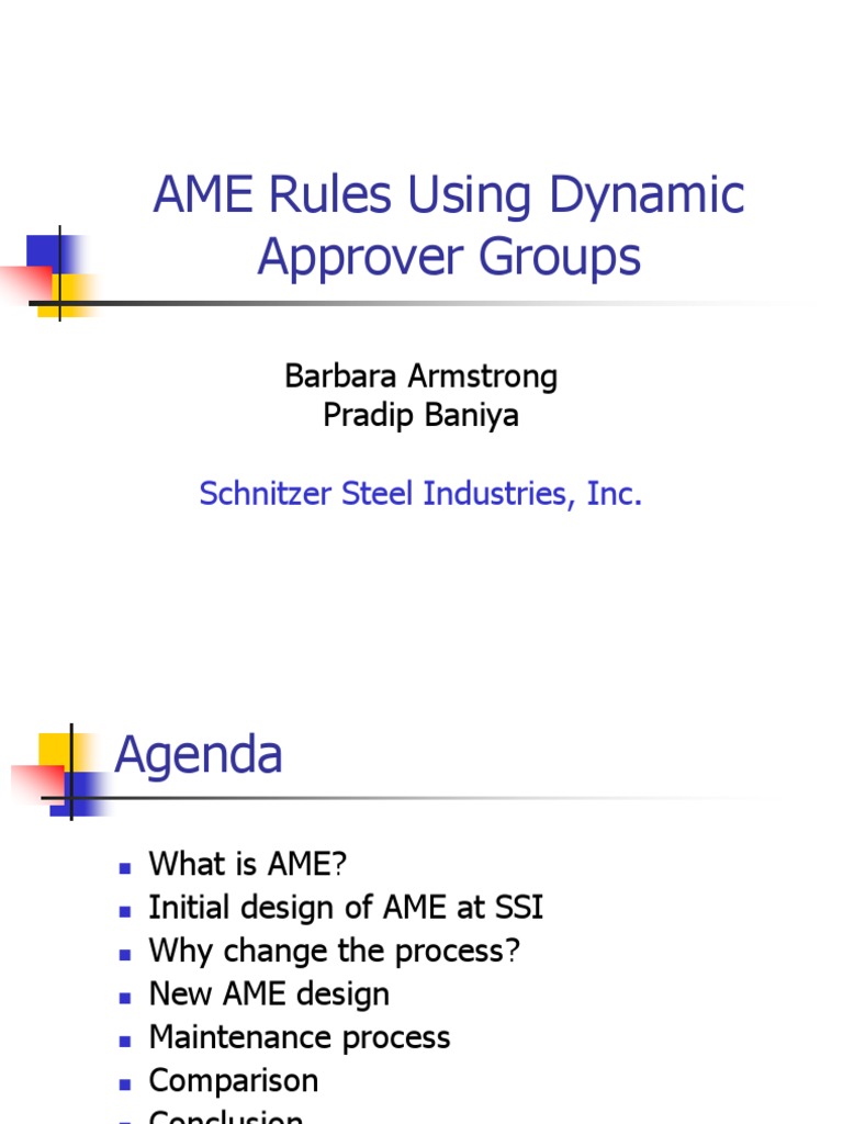 AME Rules Using Dynamic Approver Groups | PDF | Sql | Computing