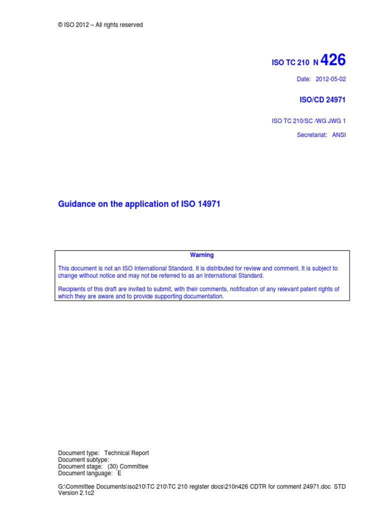 Guidance On The Application of ISO 14971 PDF | PDF | Medical Device ...