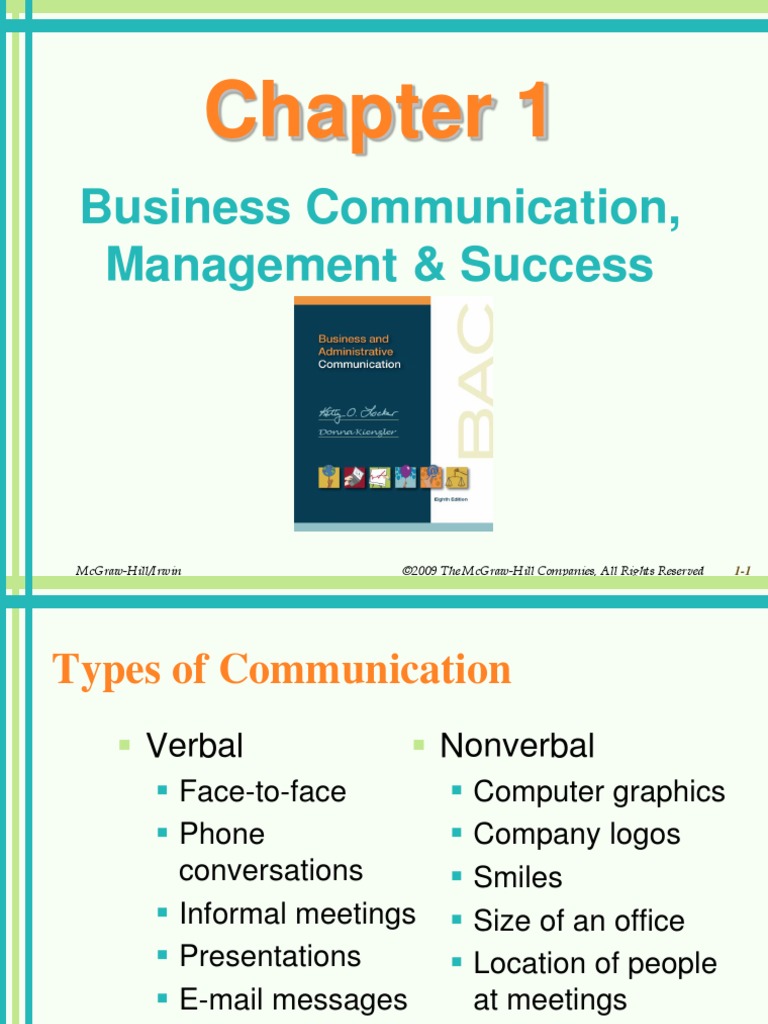 Business Communication Chapter 1 | PDF | Audience | Communication