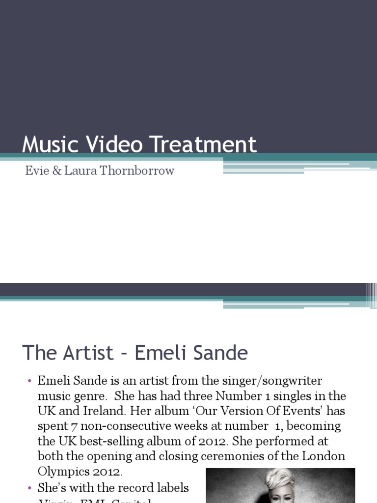Music Video Treatment | PDF | Leisure | Entertainment (General)