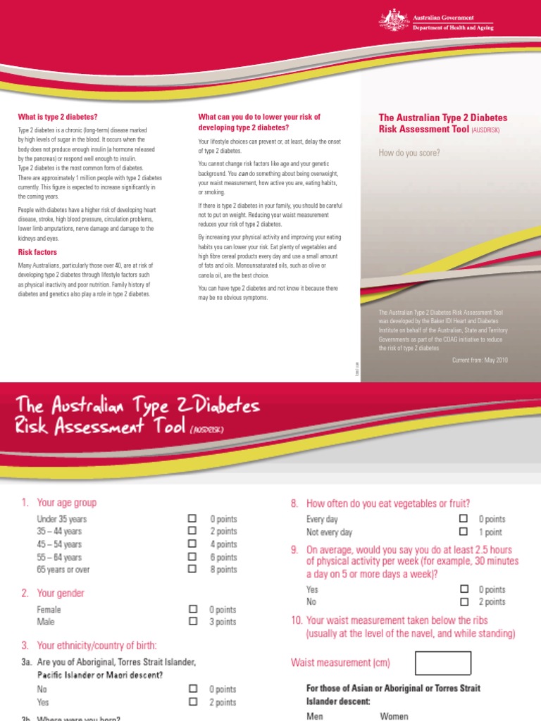 AUSDRISK Web 14 July 10 PDF | PDF | Diabetes Mellitus Type 2 | Diabetes ...