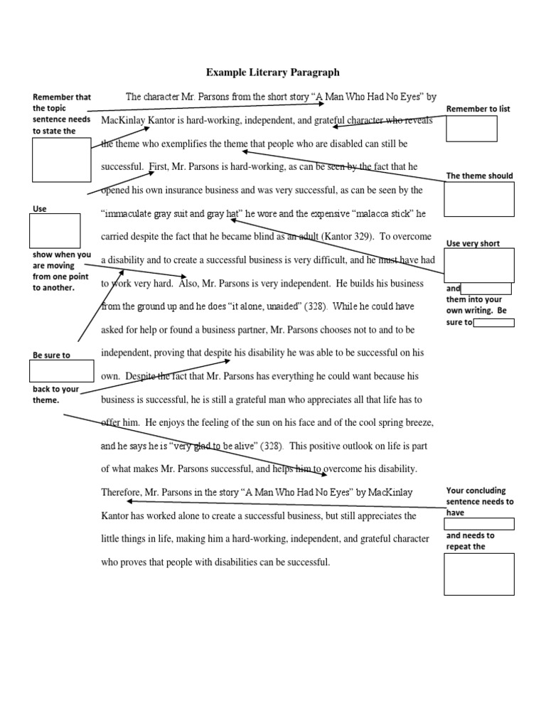 Example Literary Paragraph | PDF