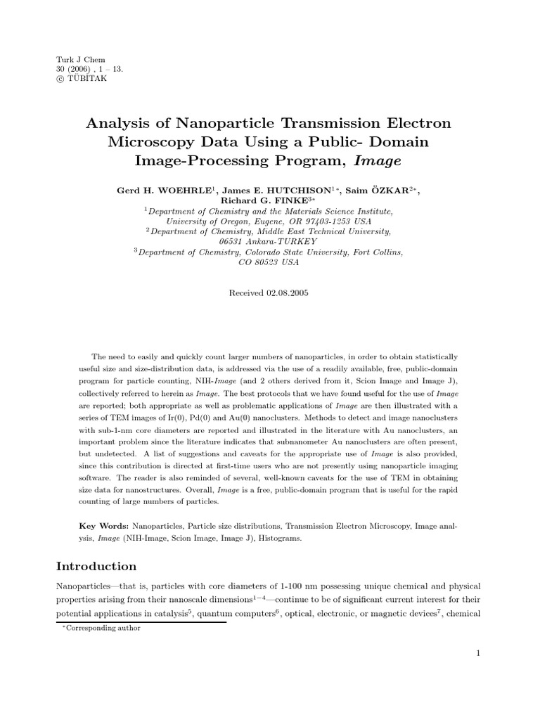 Analysis of Nanoparticle Transmission Electron (TEM) | PDF ...