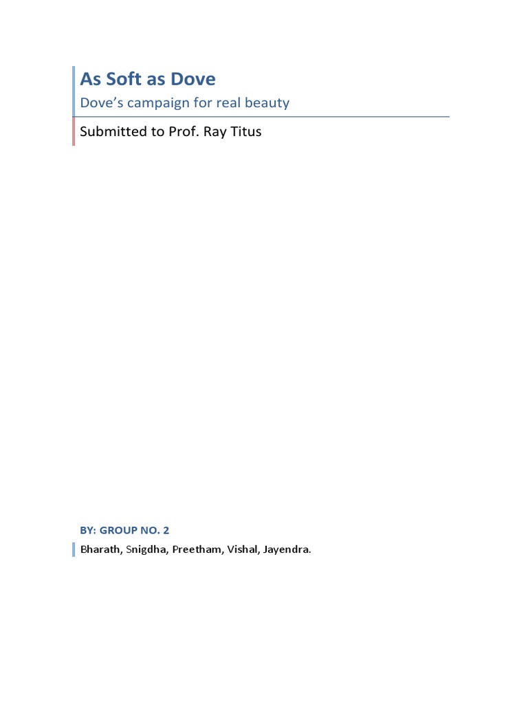 Dove Positioning (Consumer Behavior) | PDF | Brand | Advertising