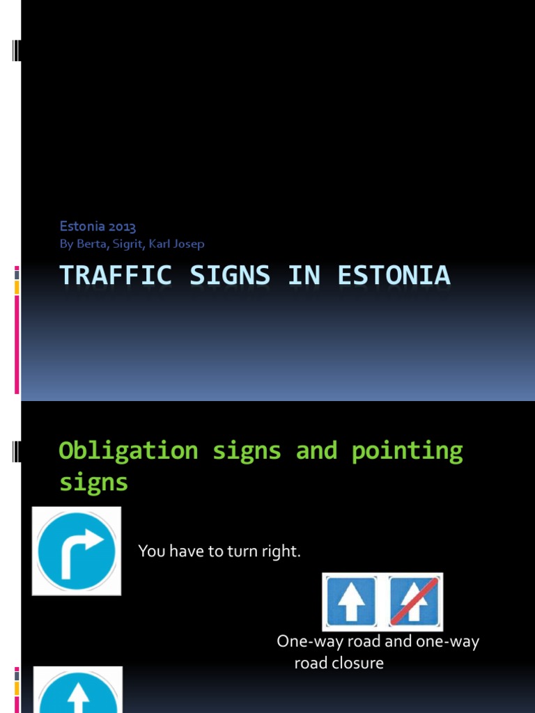 Traffic Signs in Estonia 3 | PDF