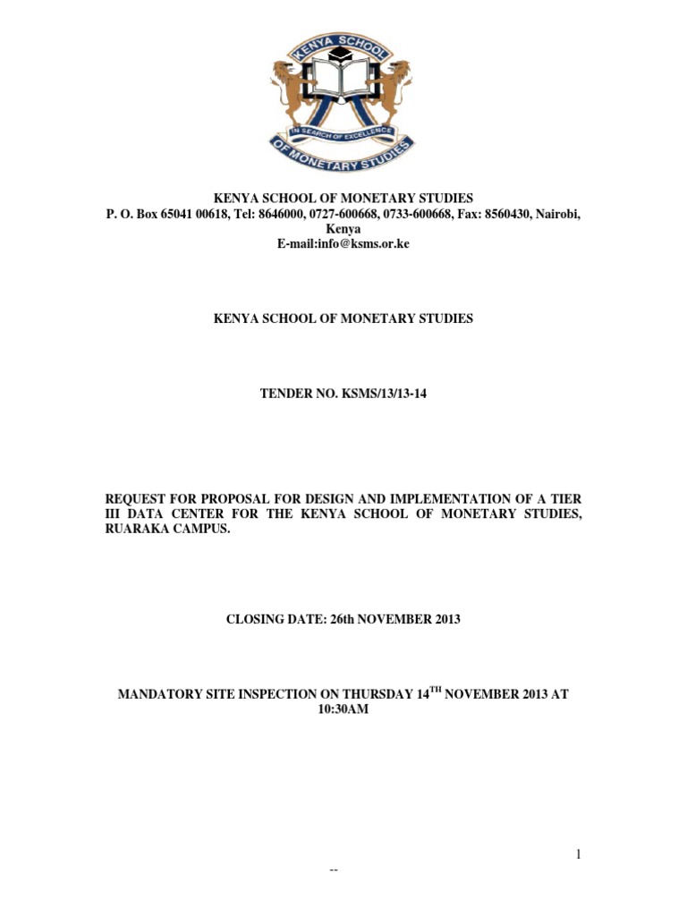 RFP for Tier III Data Center Design | PDF | Request For Proposal | Data ...