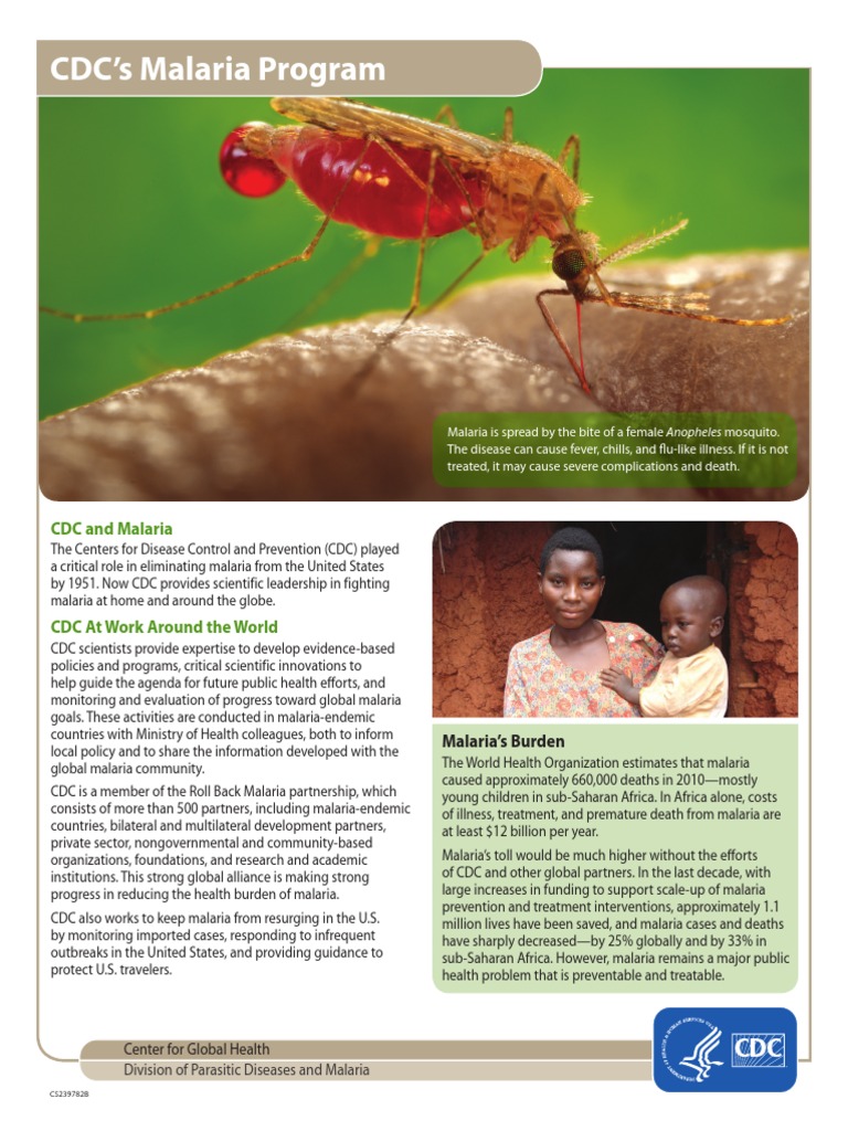CDC Malaria Program | PDF | Malaria | Centers For Disease Control And ...