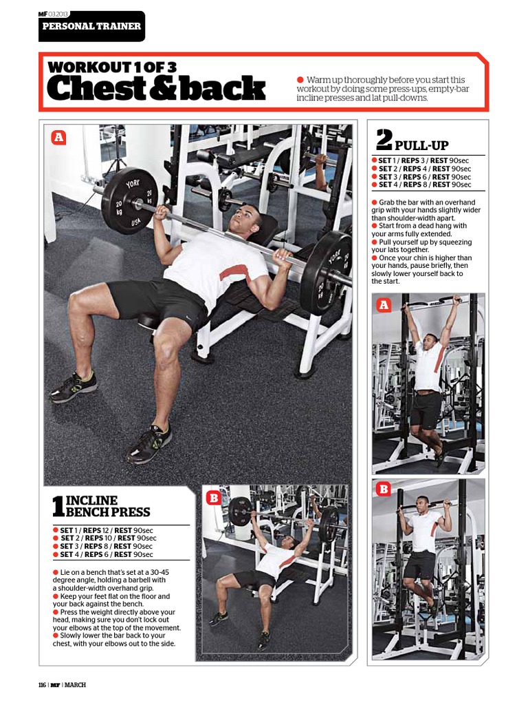 Chest & Back: Workout 1 of 3 | PDF | Human Anatomy | Recreation