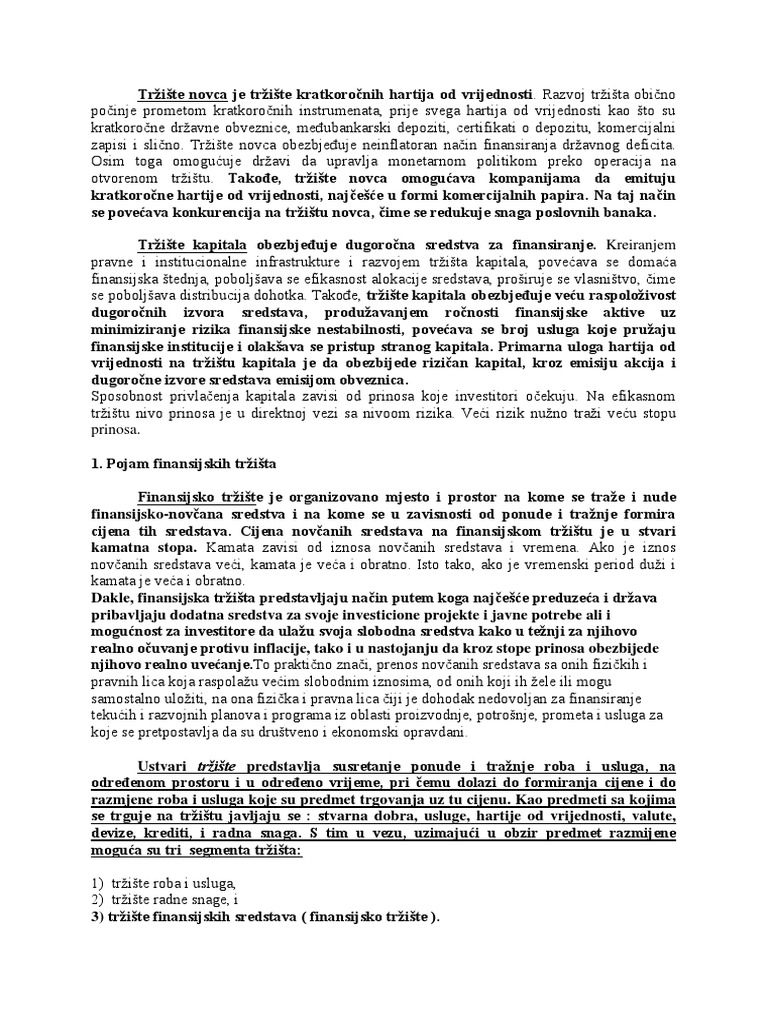 Tržište Novca I Kapitala, Skripta, Knjiga Prof - Jovan Sejmenovic | PDF