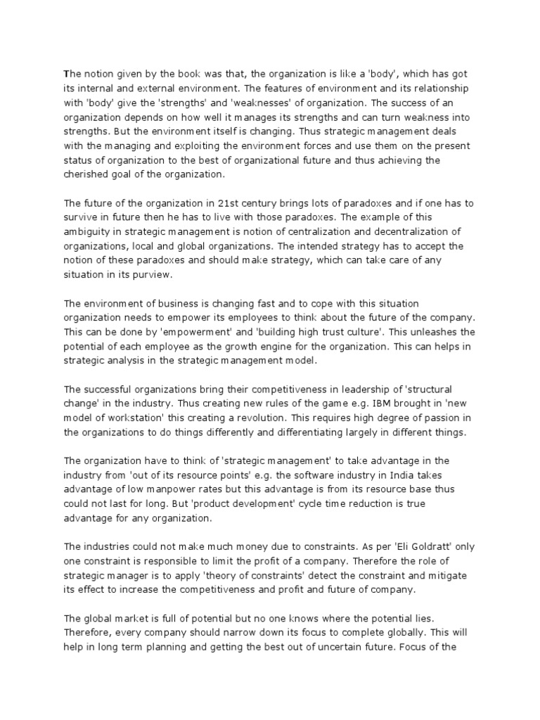 Book Review Rethinking The Future Pdf Strategic Management