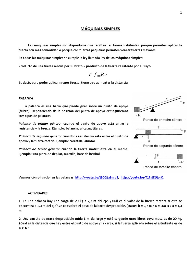 Máquinas Simples PDF | PDF | Ciencia y matemáticas
