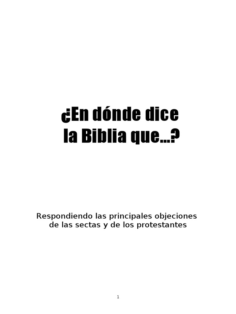 Dice La Biblia | PDF | protestantismo | Iglesia Católica