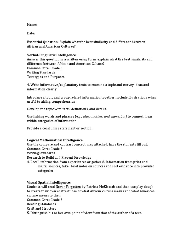 Multiple Intelligences Kit | PDF | Reading Comprehension | Common Core ...