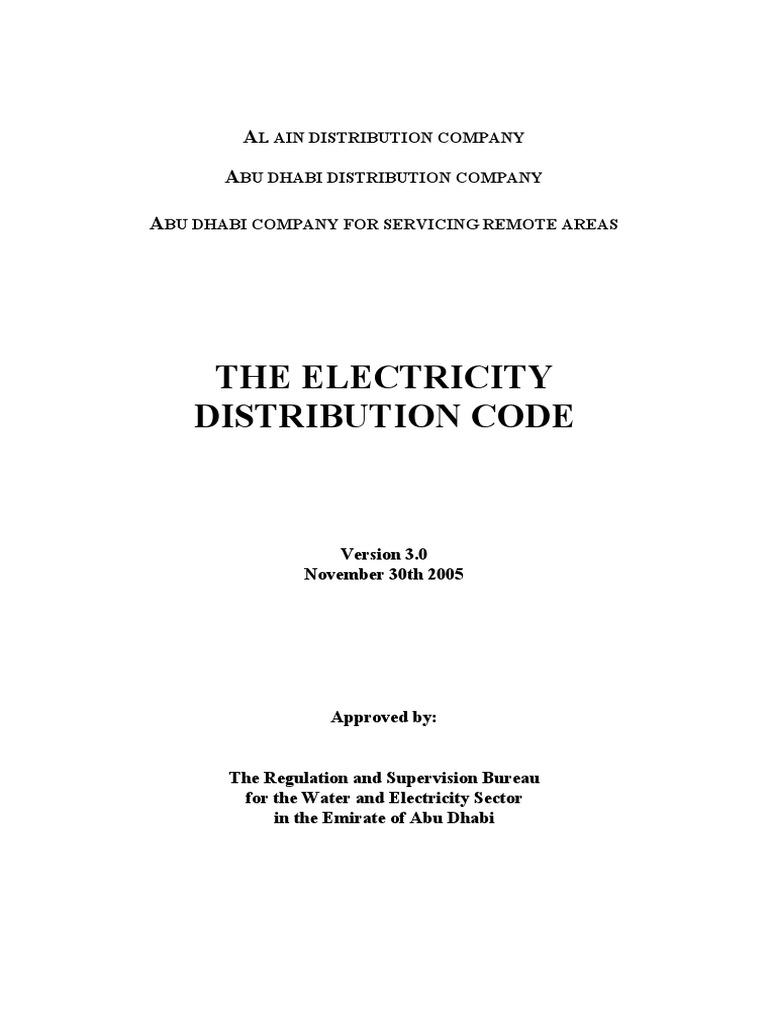 Electricity Distribution Code UAE | Download Free PDF | Electric Power ...