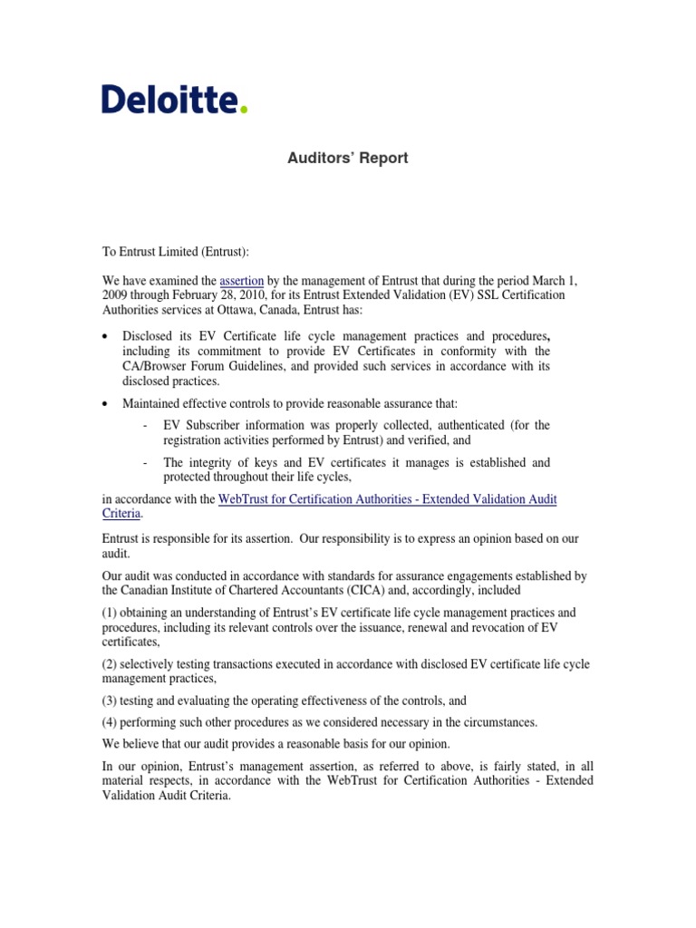 Deloitte.pdf | Public Key Certificate | Audit