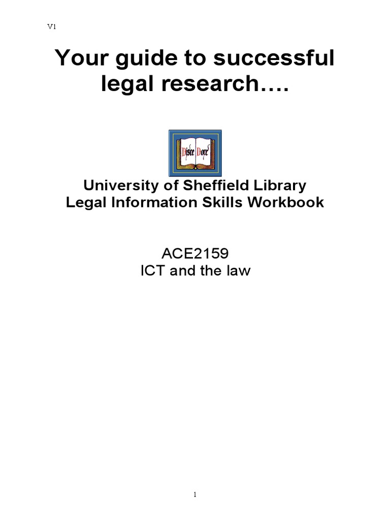 Legal Research Skills Workbook Guide | PDF | Libraries | Government ...