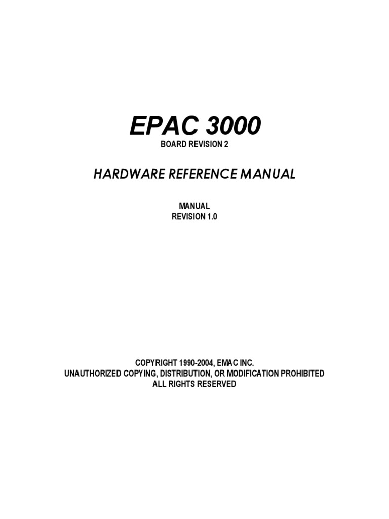 Epac 3000 Rev2 Hardware Manual Rev 1.0 | PDF | Analog To Digital ...