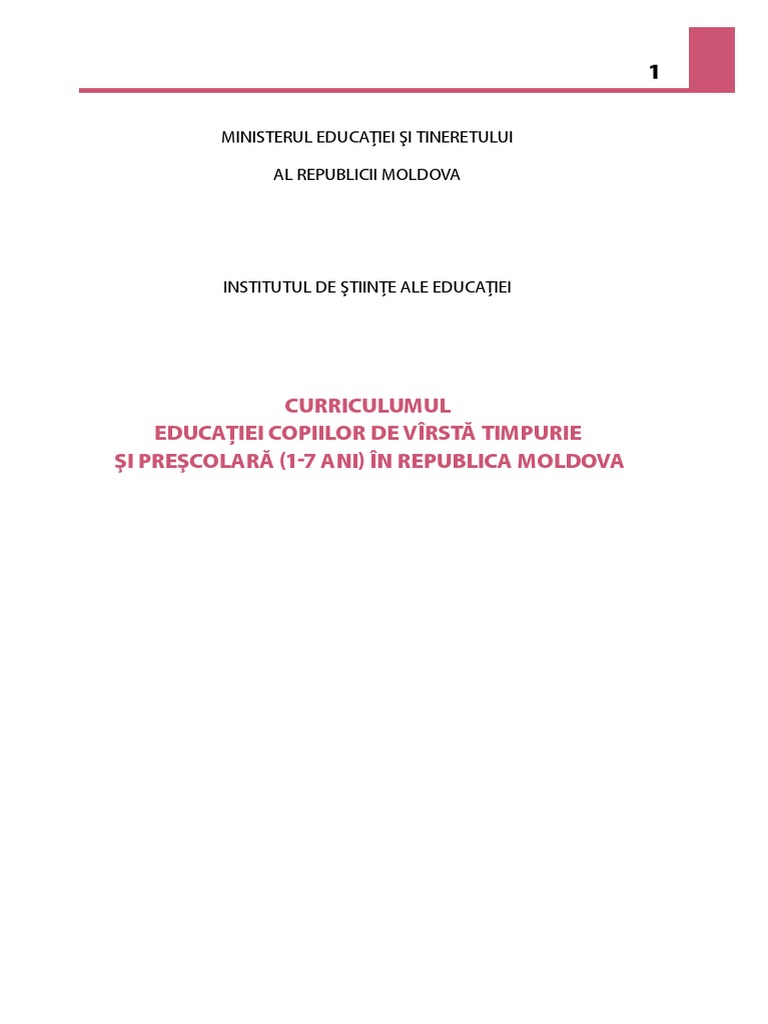 Curriculum Educ Timpurie MD | PDF