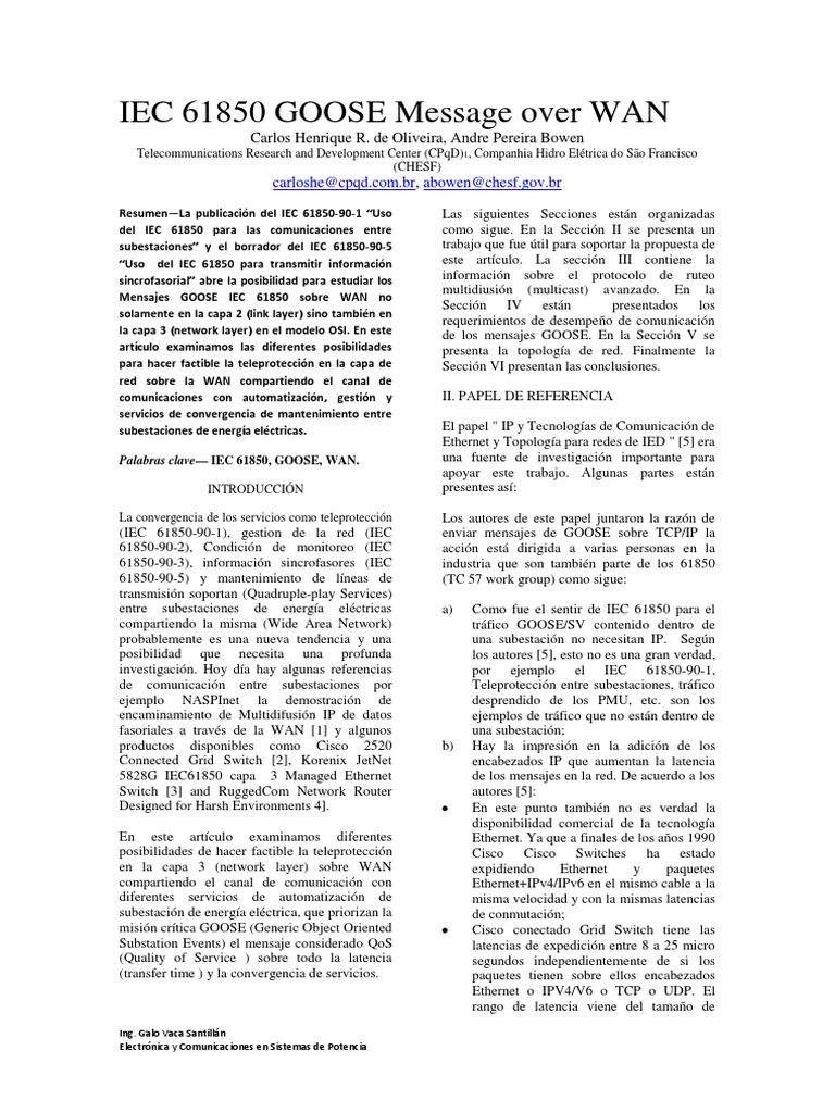 Iec 61850 Goose Message Over Wan Descargar Gratis Pdf Red De área Amplia Red De Computadoras