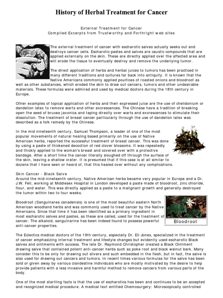 External Cancer Treatments: Escharotics and Black Salve | PDF ...