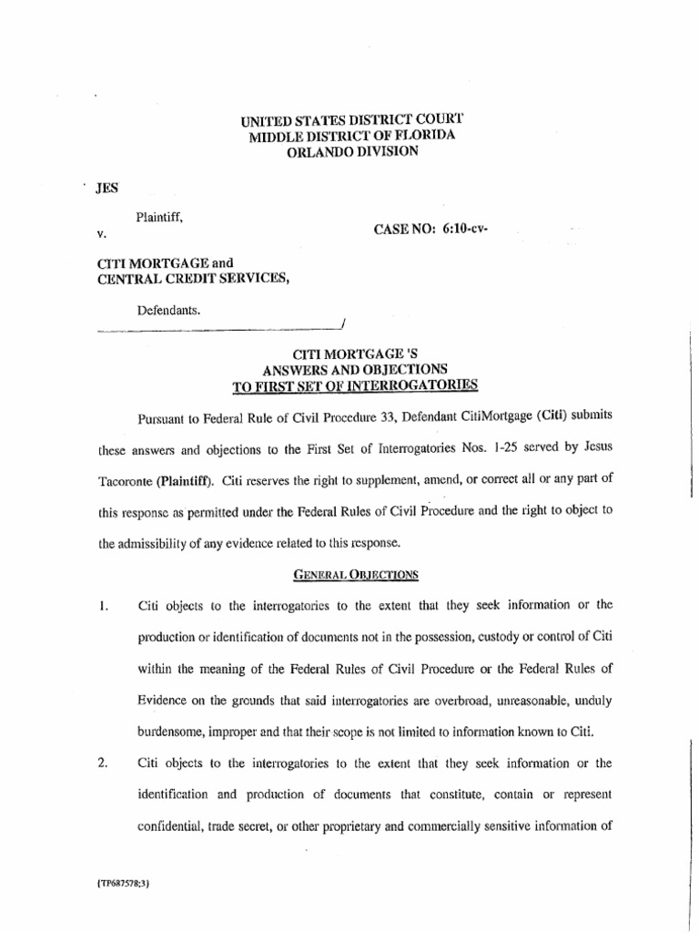 Defendants Answers To Interrogatory | PDF | Discovery (Law ...