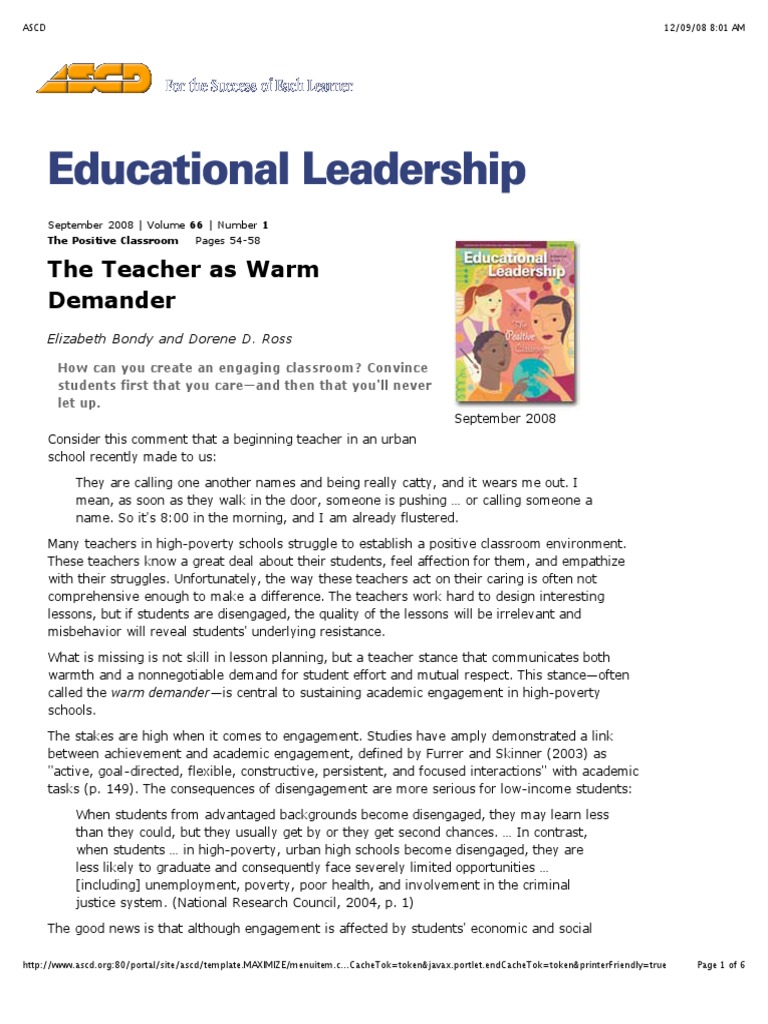Teacher As Warm Demander | PDF | Teachers | Behavior
