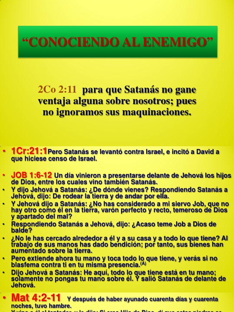 Conociendo Al Enemigo | PDF | Diablo | Satán Conociendo Al Enemigo | PDF | Diablo | Satán