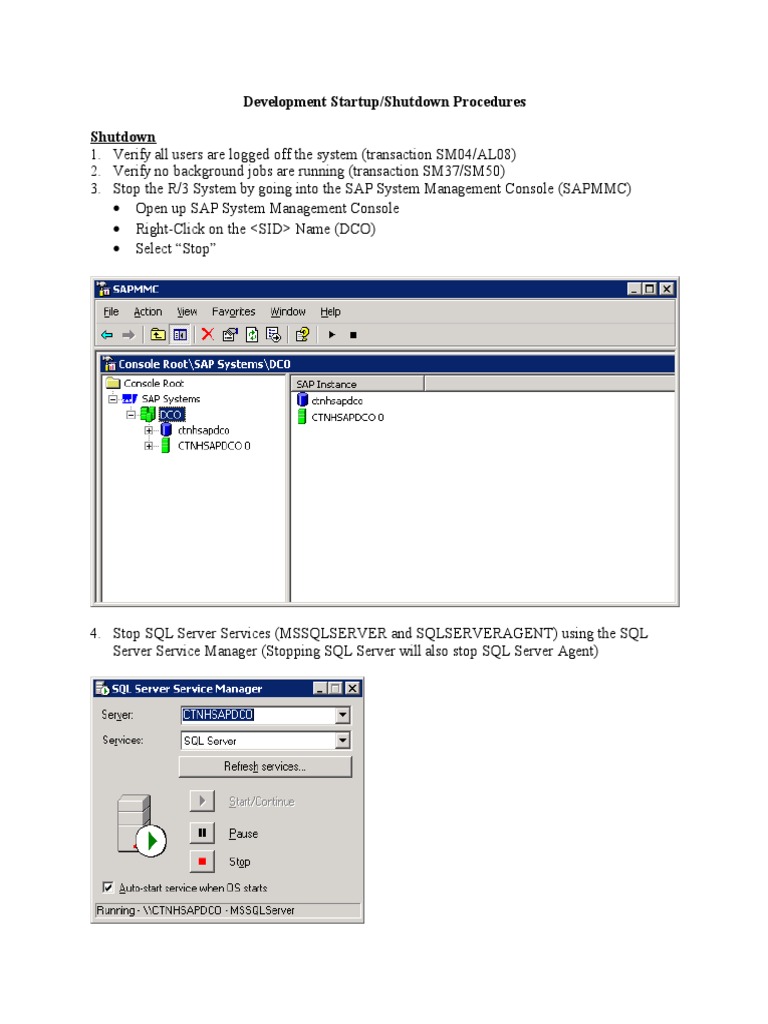 SAP System Startup and Shutdown Guide | PDF | Computers