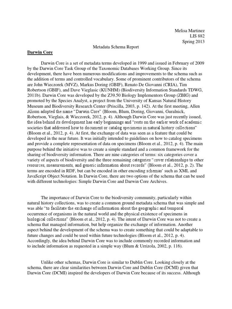 Schema Report | PDF | Metadata | Information Retrieval