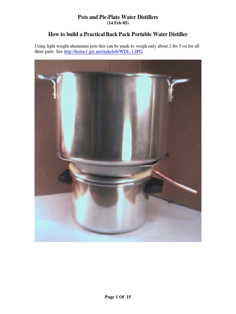 Build a Portable Water Distiller | PDF | Cookware And Bakeware ...