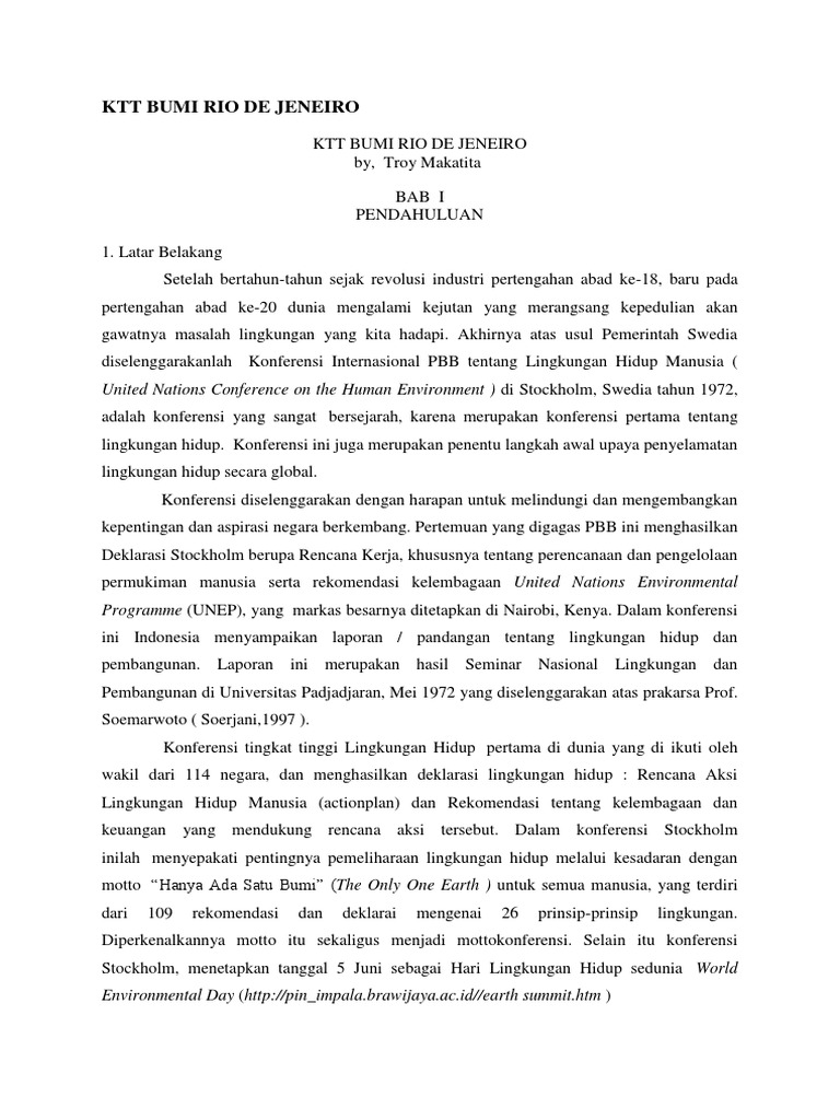 KTT Bumi Rio de Jeneiro | PDF