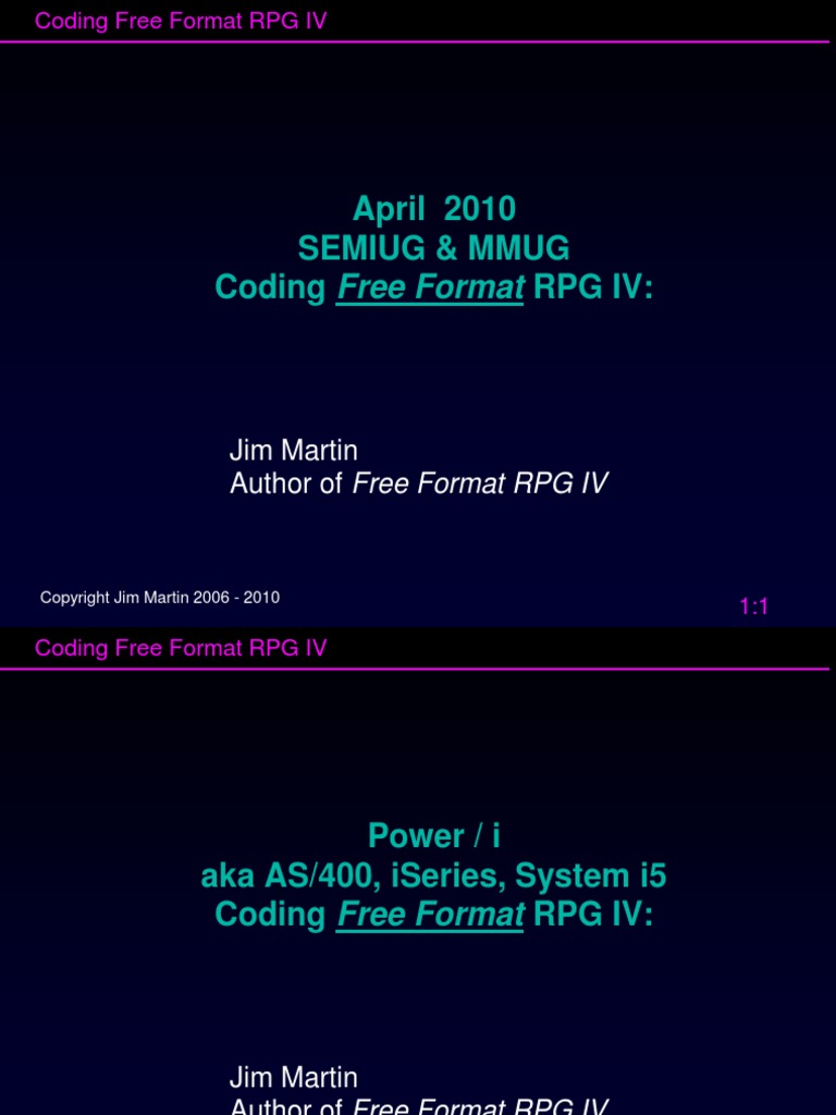 Free Format RPG | PDF | Ibm Rpg | Control Flow