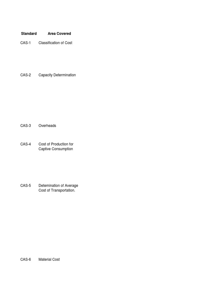 Cost Accounting Standards at A Glance | PDF | Expense | Cost