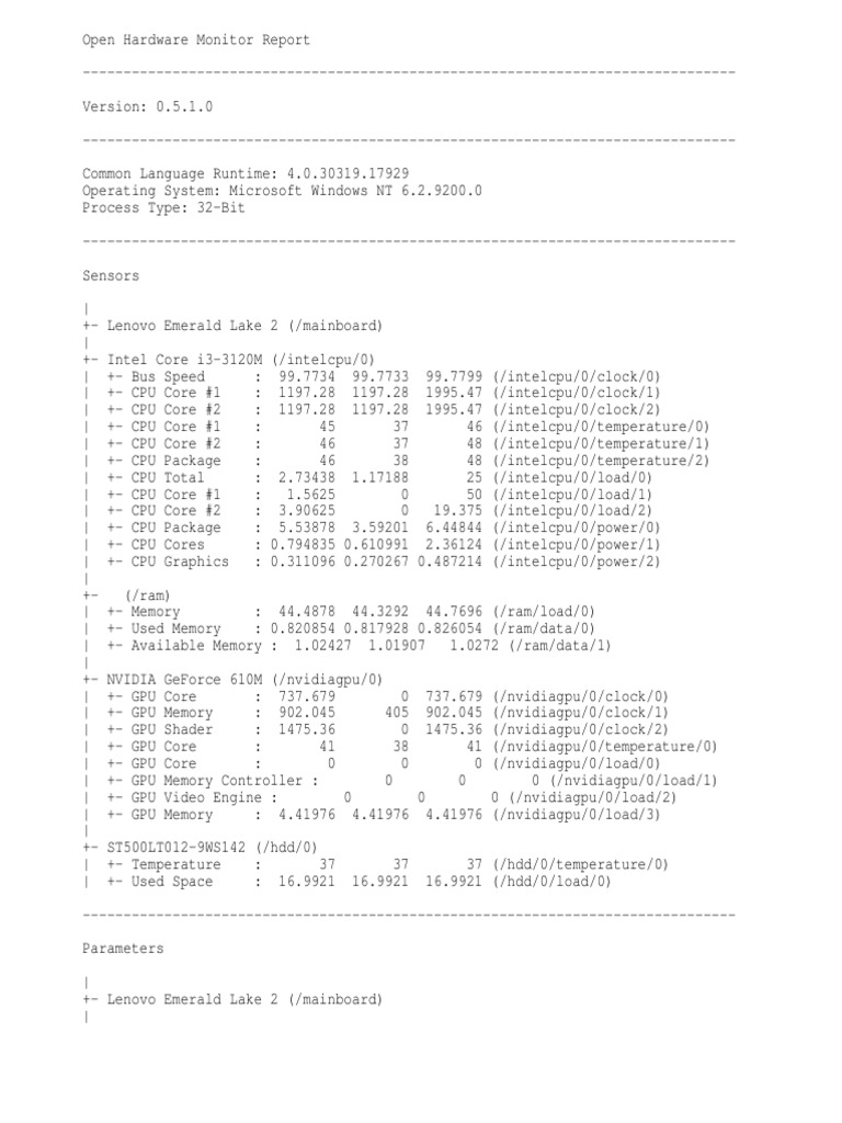 OpenHardwareMonitor ReporNHWt | PDF | Computer Hardware | Computer Architecture