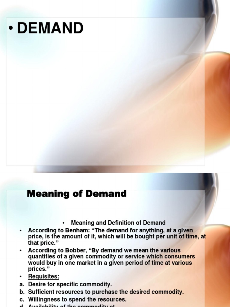 Demand & Supply.PPT | Price Elasticity Of Demand | Demand