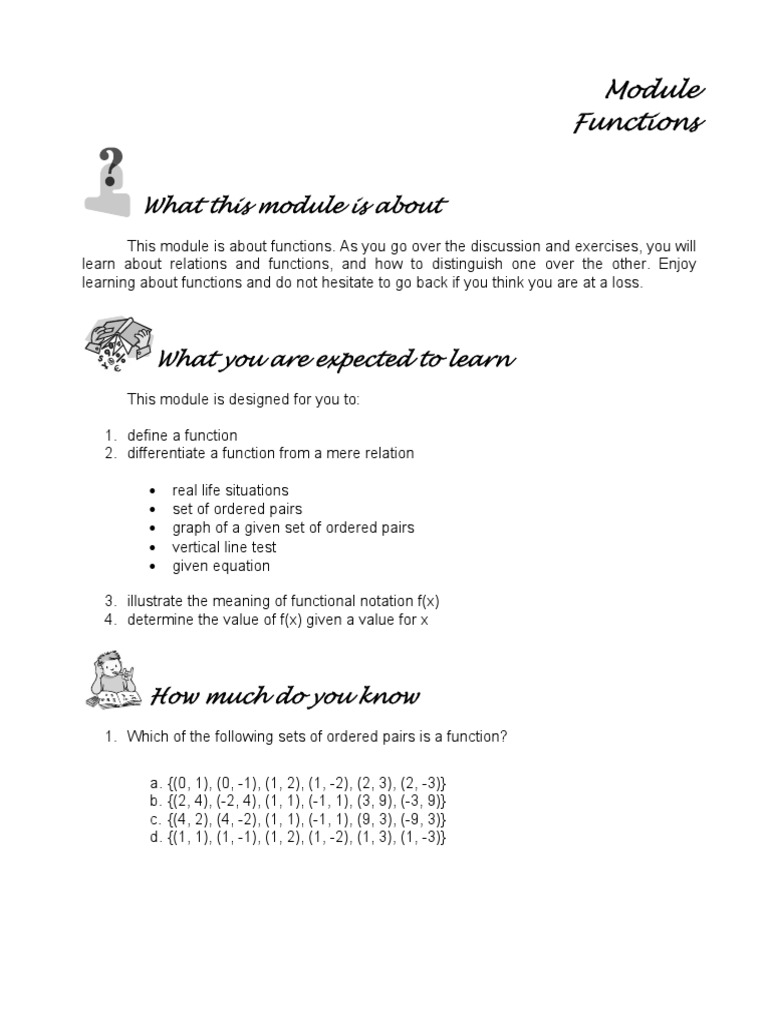 Module Functions Pdf Function Mathematics Cartesian Coordinate System