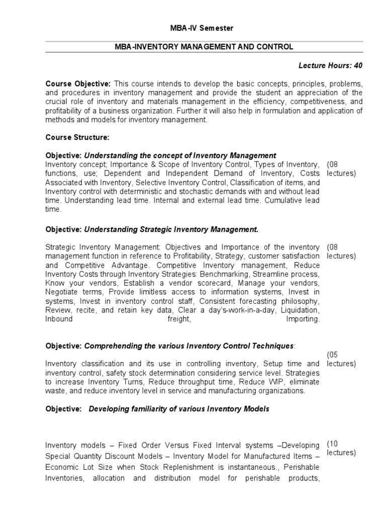 Inventory Management Control | PDF | Inventory | Profit (Accounting)